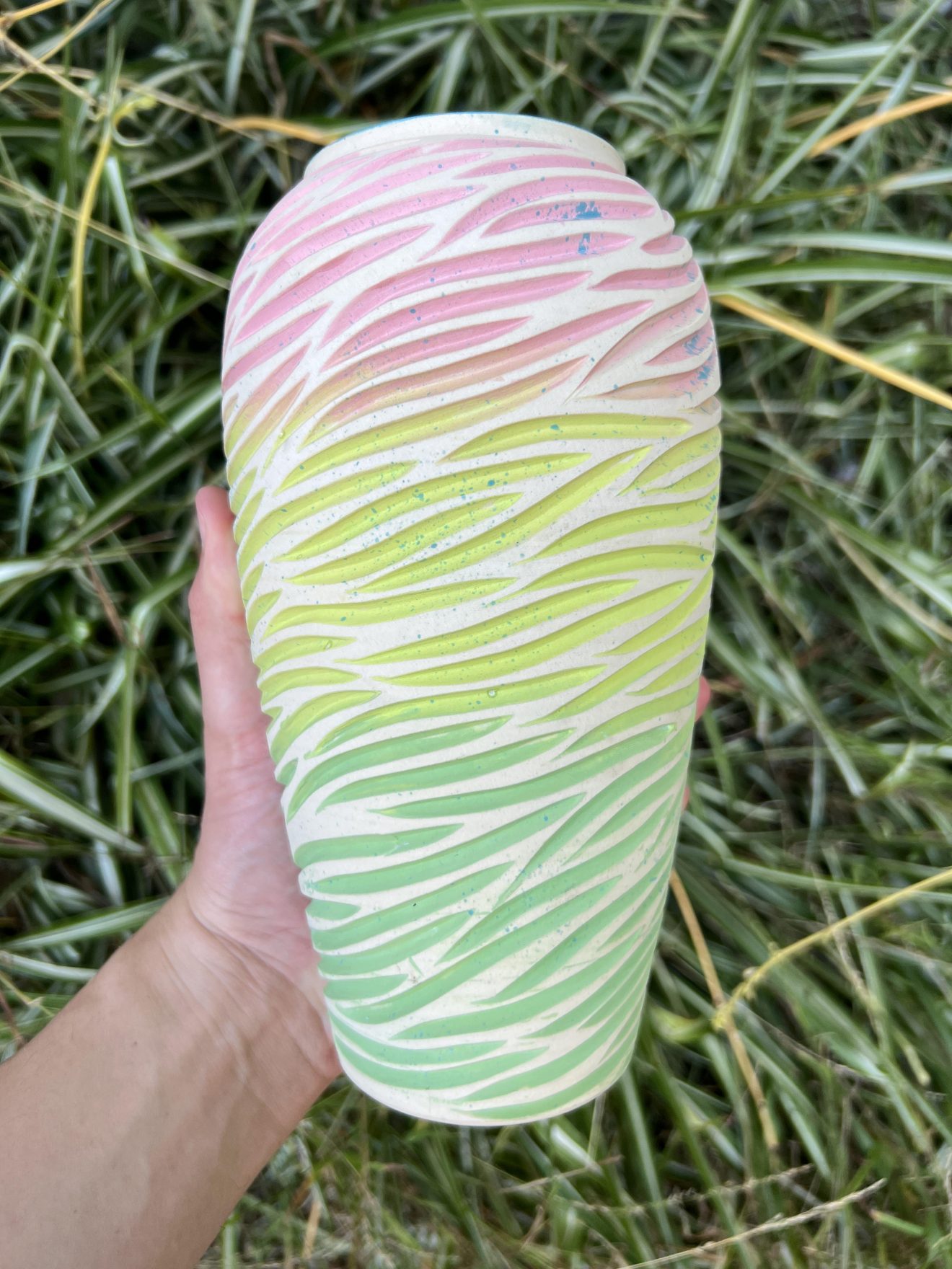 Patterned Flower Vase - Made to Order - Alex Beck Ceramics