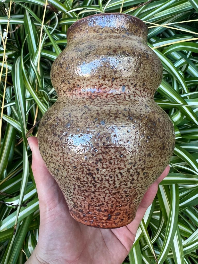 Metallic Shino Striped Flower Vase - Alex Beck Ceramics