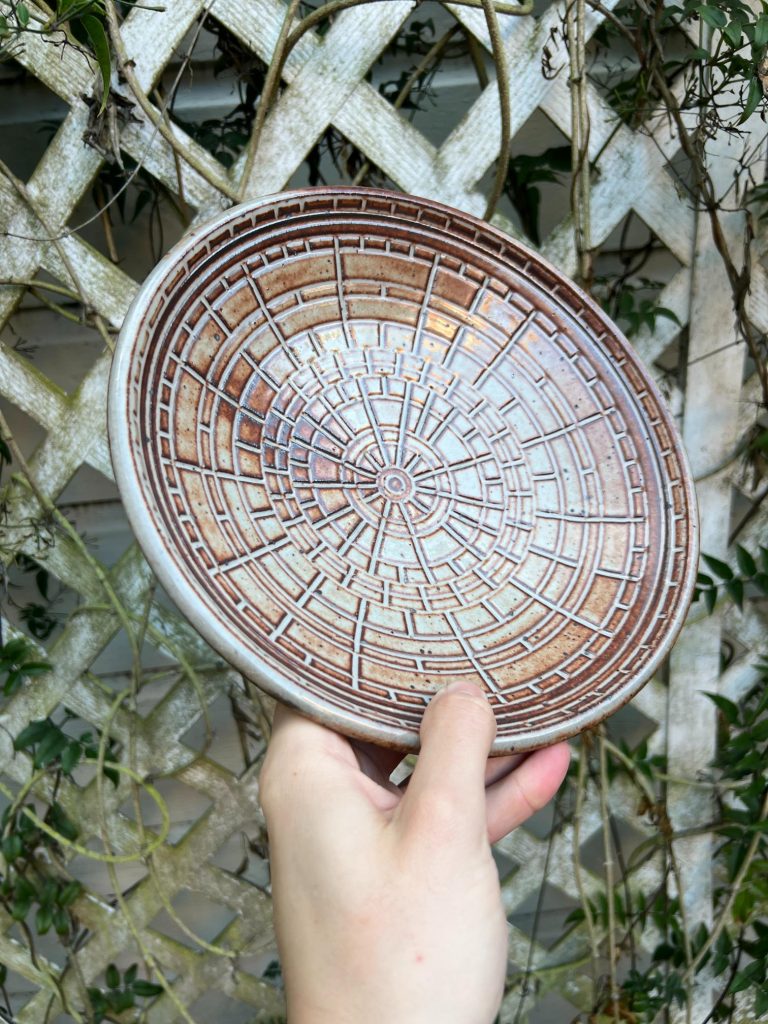 Shino Orange & White "Death Star" Bowl - Alex Beck Ceramics